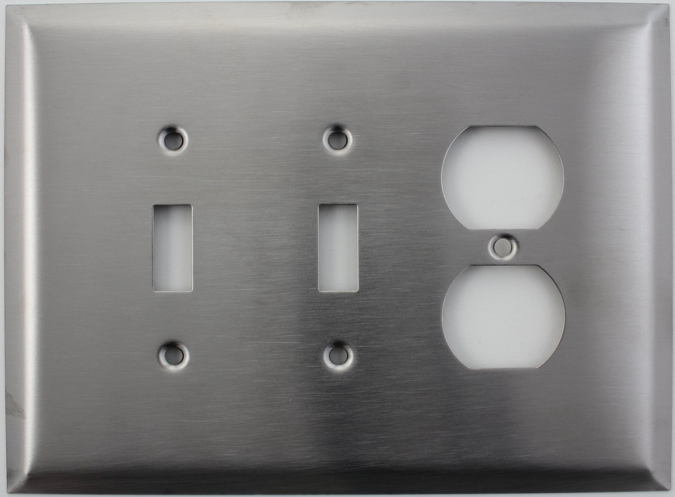 Over Sized Jumbo Satin Stainless Steel 3 Gang Switch Plate - 2 Toggle ...