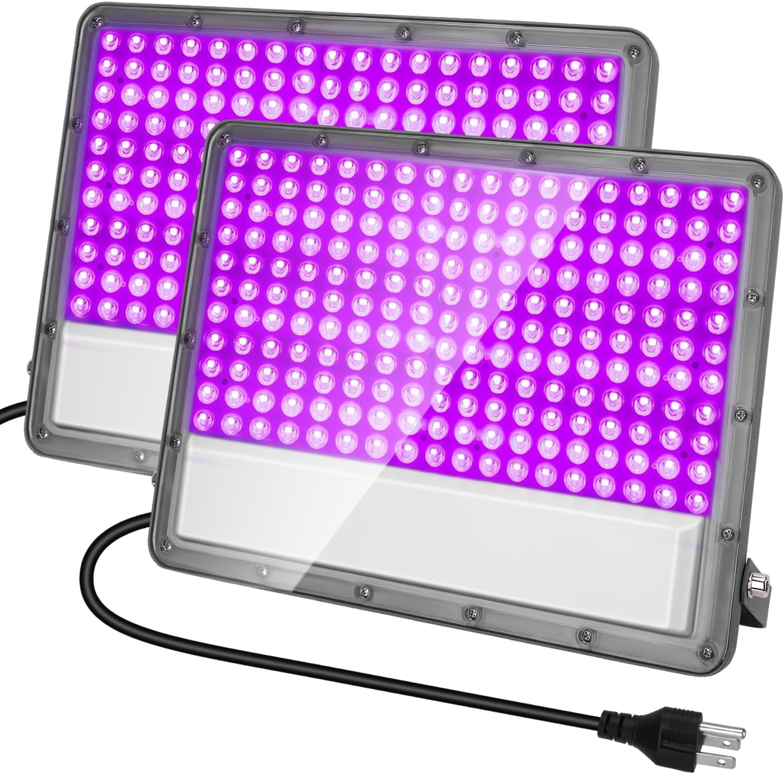 Gmalos 300W LED Black Light: 110V Plug-in UV Flood Light for Neon Glow ...