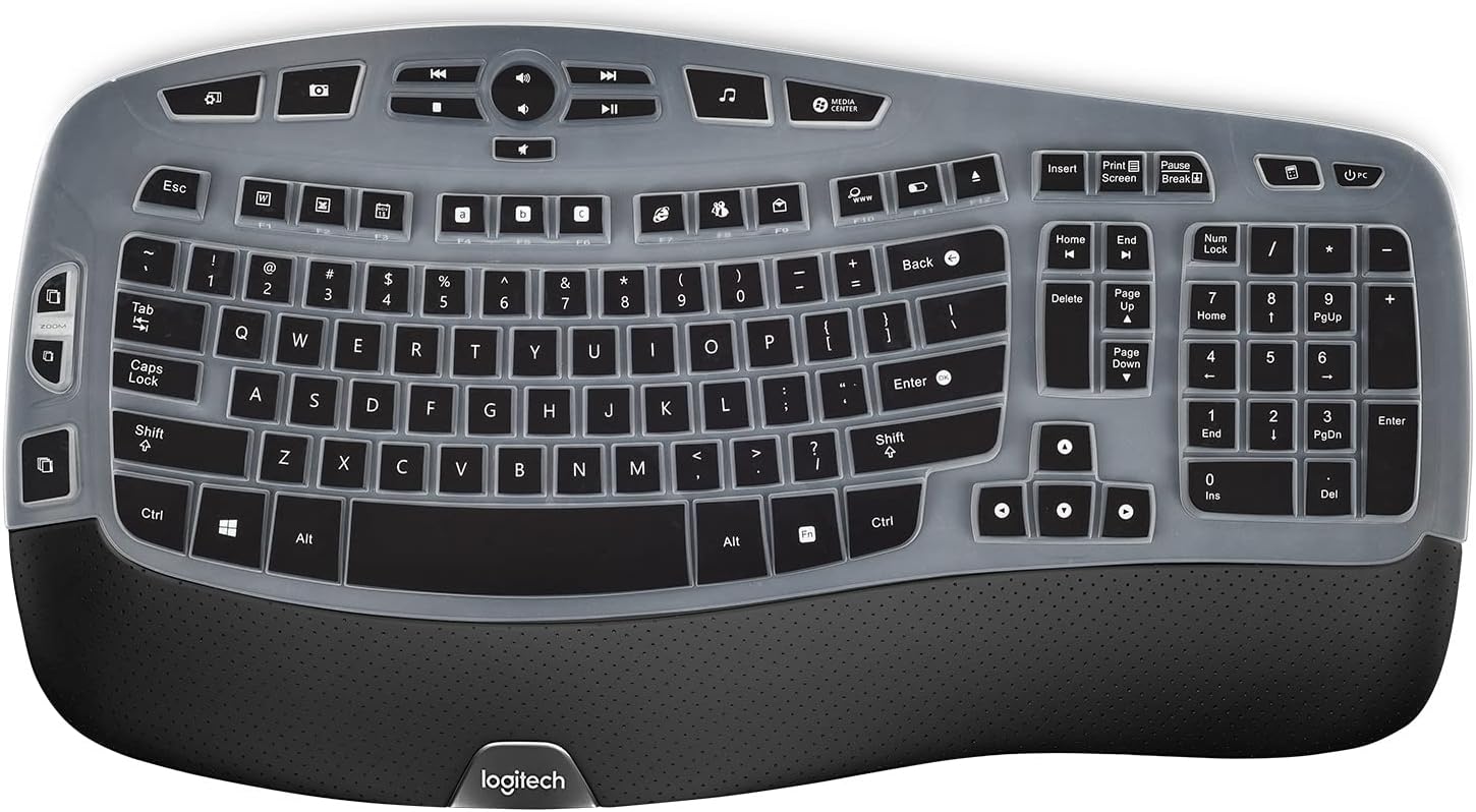 Amazon.com: Keyboard Cover for Logitech K350 MK550 MK570 Wave Ergonomic ...