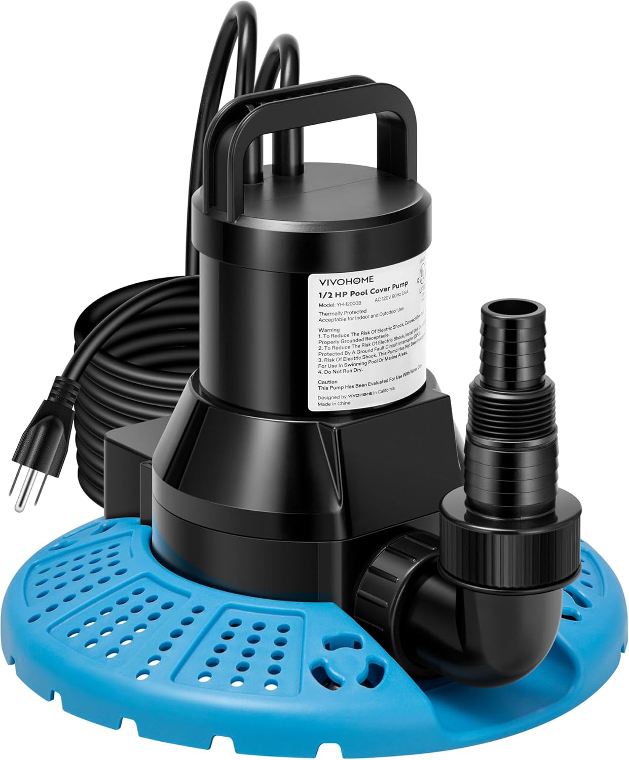 Amazon.com : VIVOHOME 1/2 HP Automatic Pool Cover Pump, 3200GPH Water ...