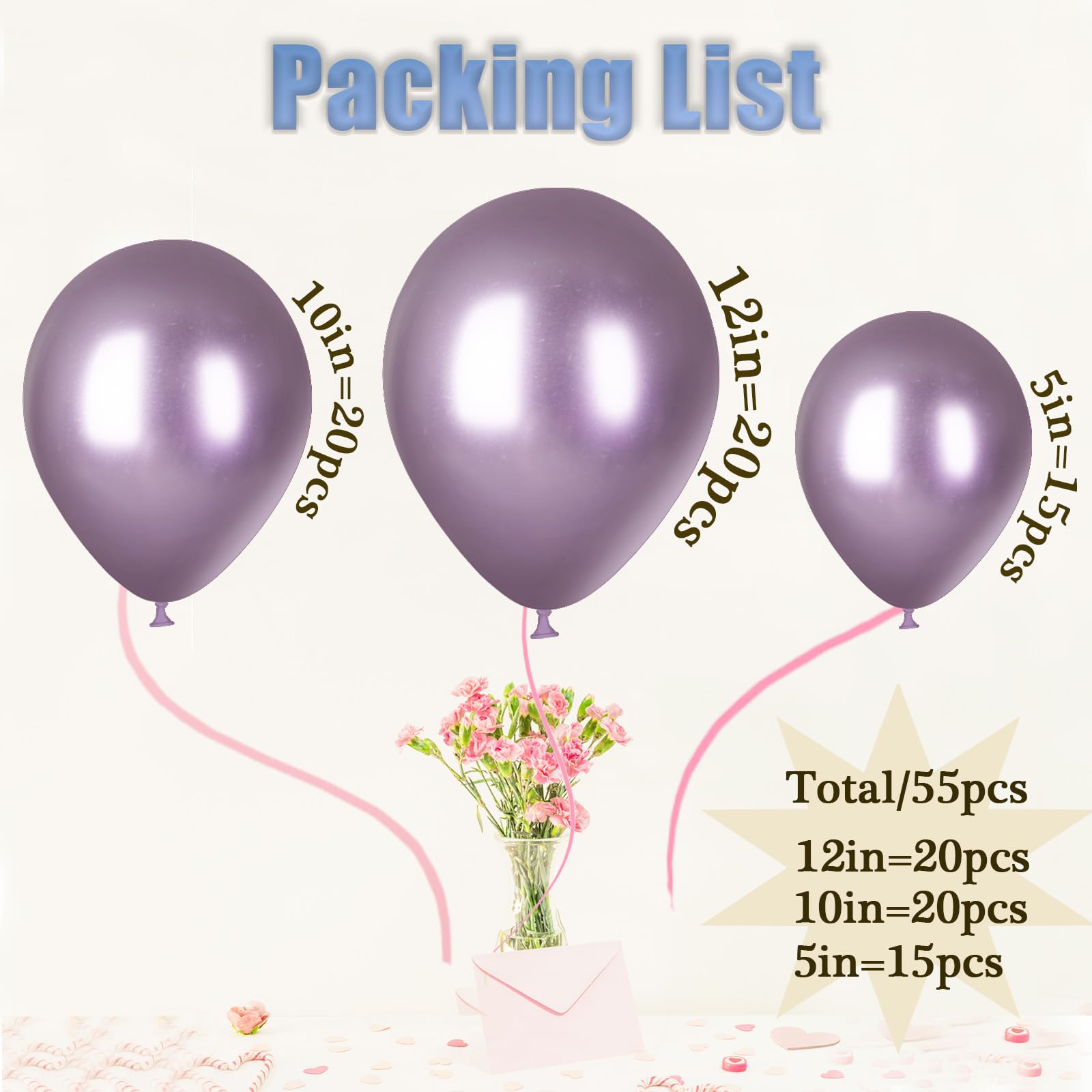 Snapklik.com : Scmdoti Metallic Taro Purple Balloons - 12, 10, 5 Inch ...