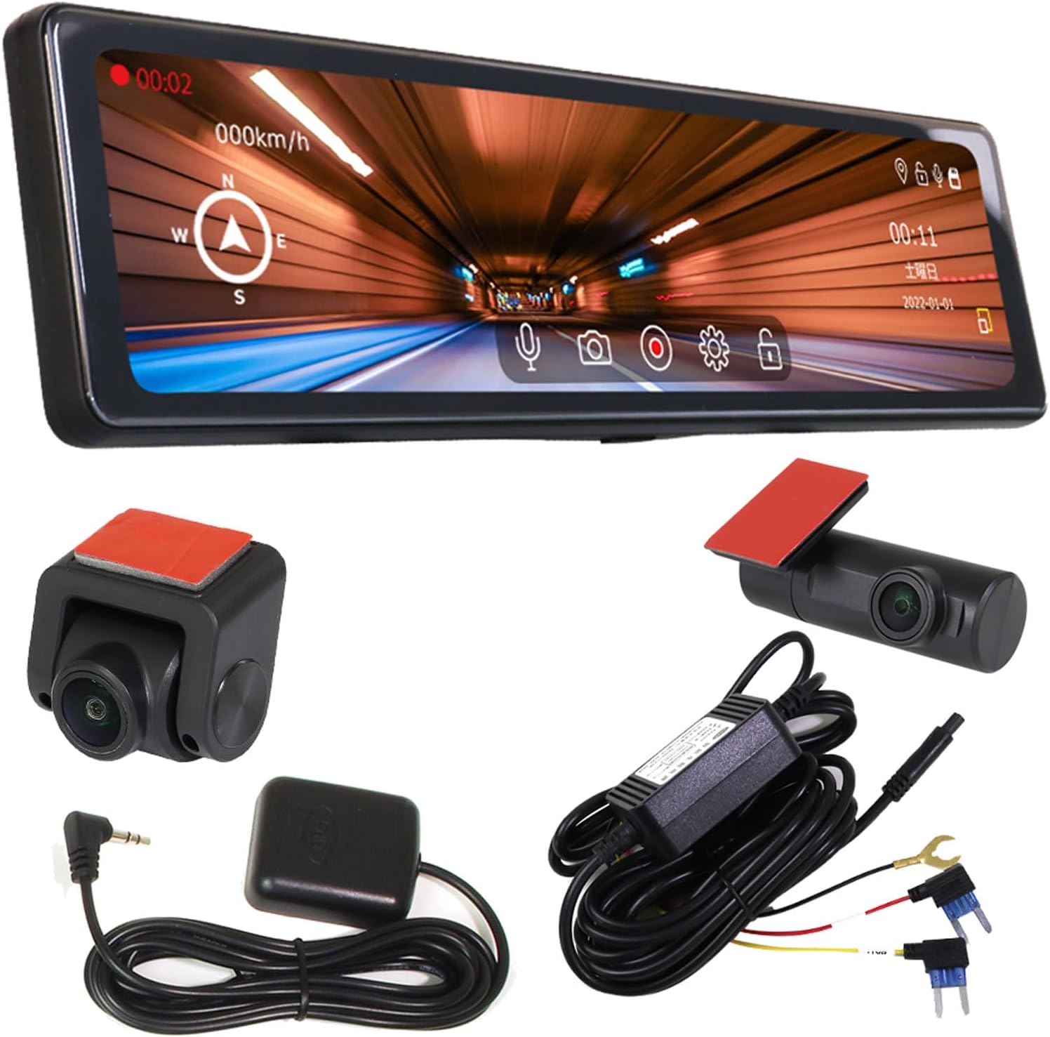 Amazon | MAXWIN ドライブレコーダー ミラー型 デジタルルームミラー 11.26インチ 60fps GPS 駐車監視 HDR 車内リアカメラ GPSアンテナ/3芯電源ケーブル付属 ...