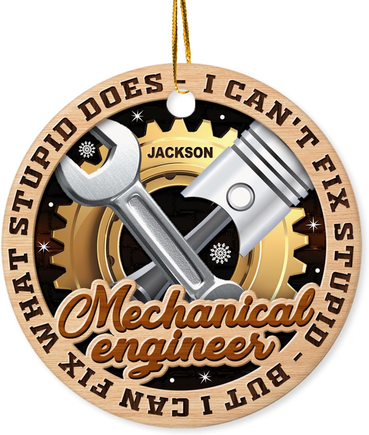 Amazon.com: Personalized Engineer Christmas Ornaments - Round Ceramic ...