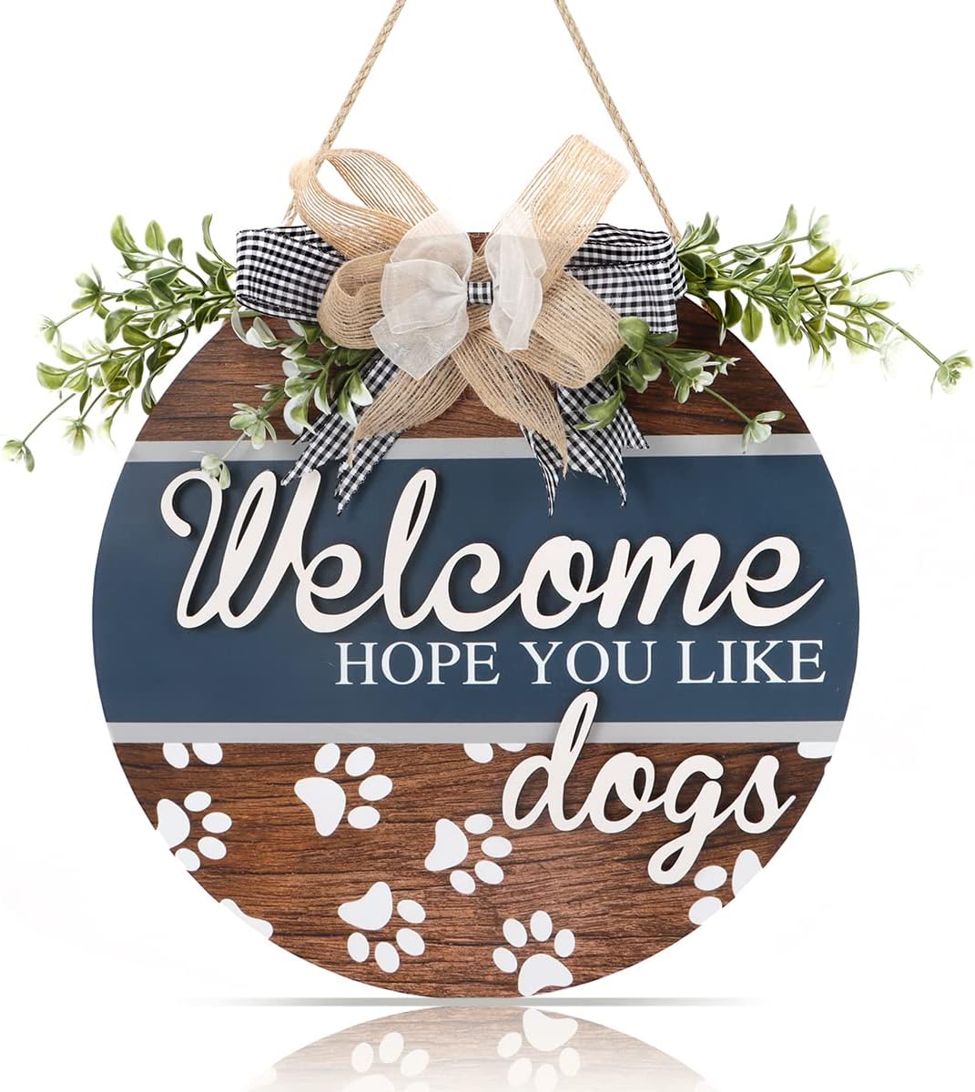Amazon.com: FWIEXA Funny 3D Welcome Hope You Like Dog Door Sign Plaque ...