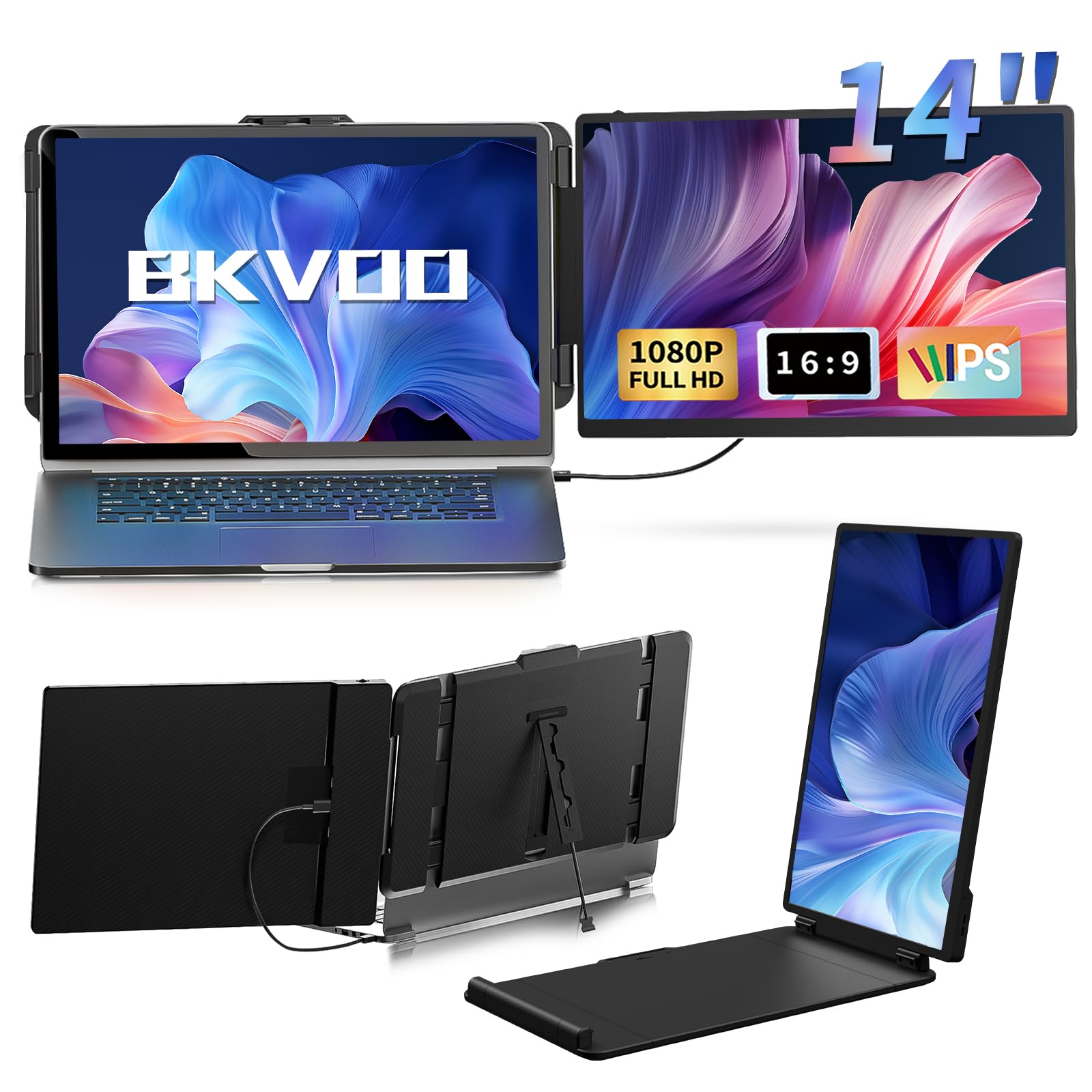 Screen Extender 14-Inch Laptop - Ultra-Thin Portable Travel Monitor For ...