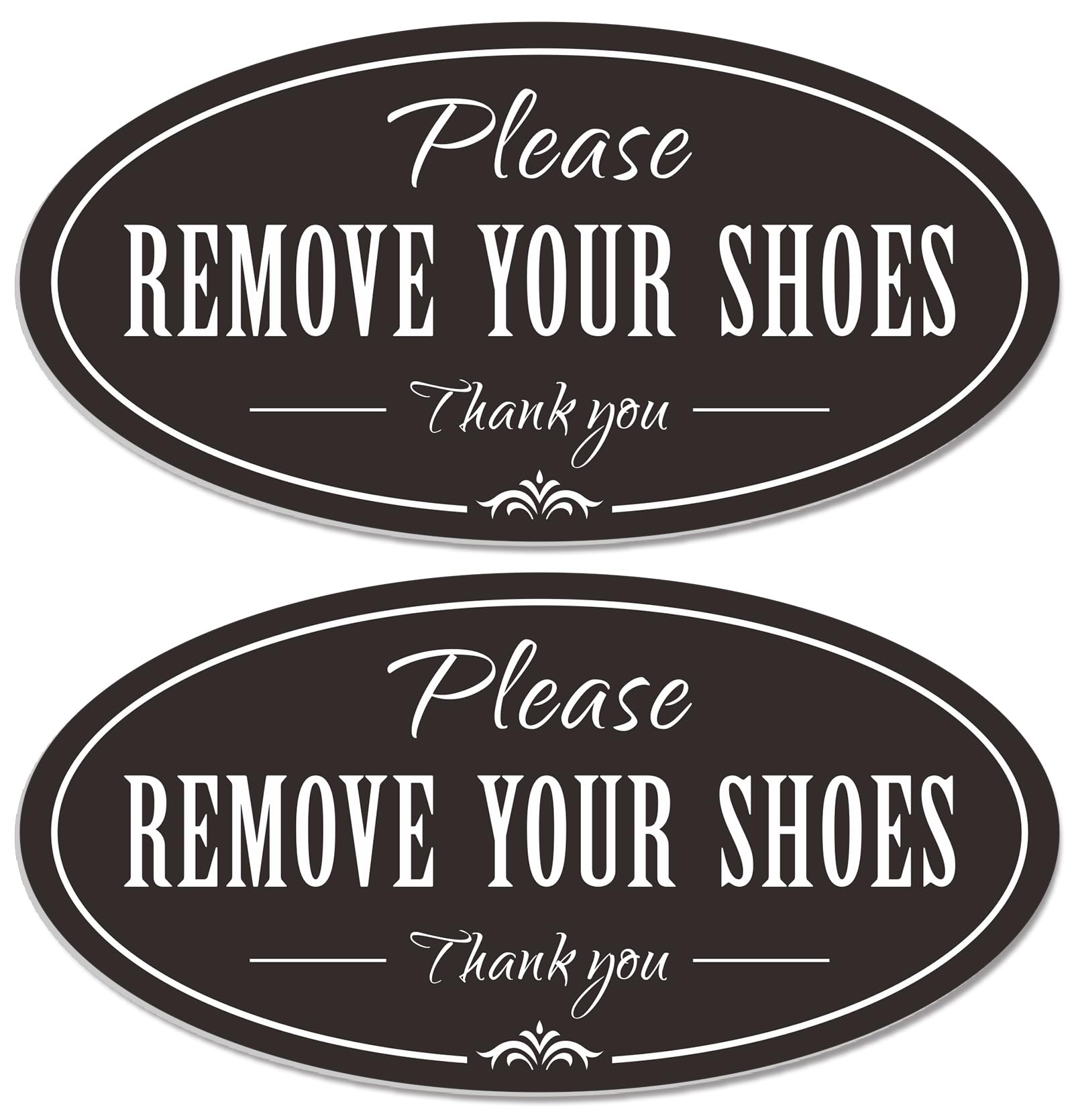 Amazon.com: 2 PACK Please Remove Your Shoes Sign, Oval Please Take Off ...