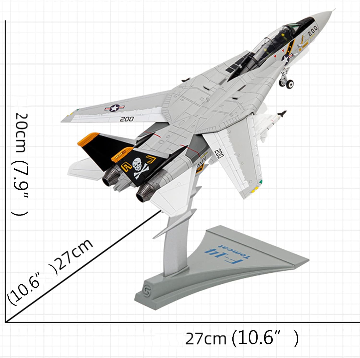 Buy HZDJS 1:72 F-14A Tomcat Model Kit Fighter Aircraft Metal Military ...