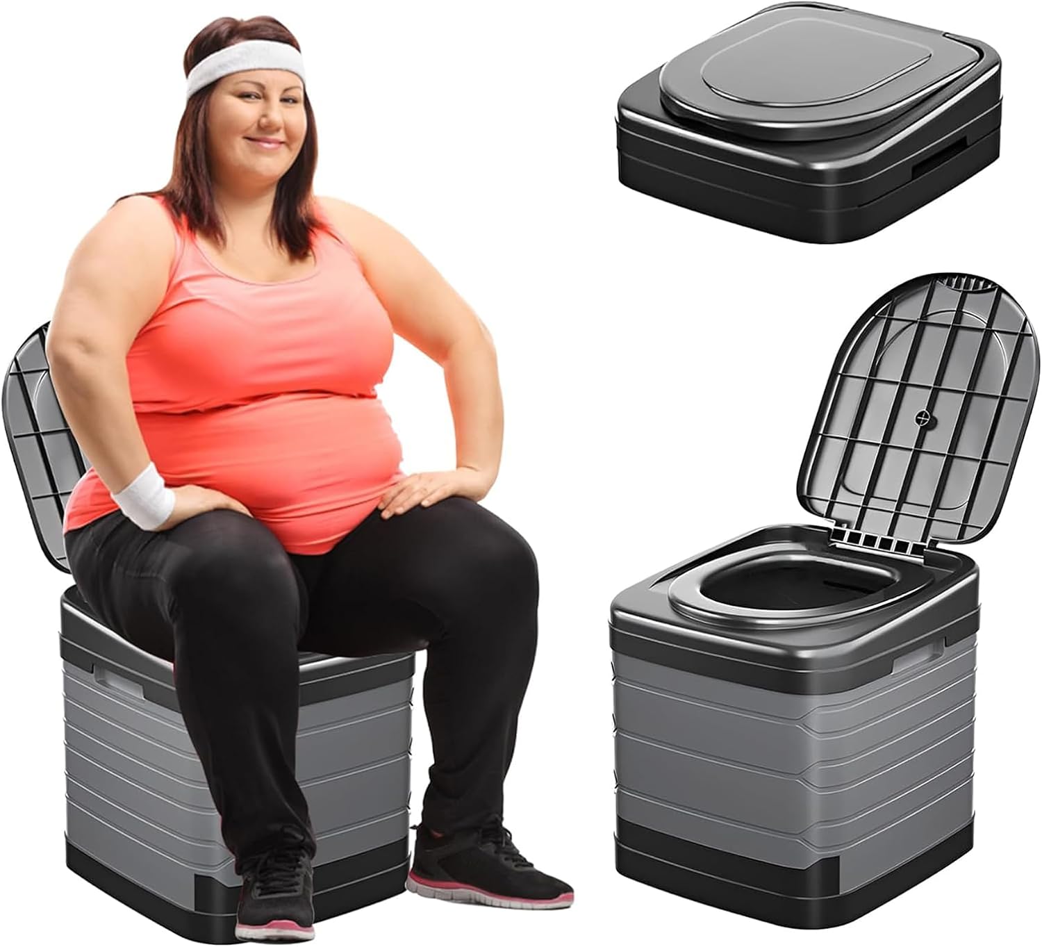 Ssumght 43cm Extra Tall Camping Toilet - 150kg Heavy Duty Foldable ...