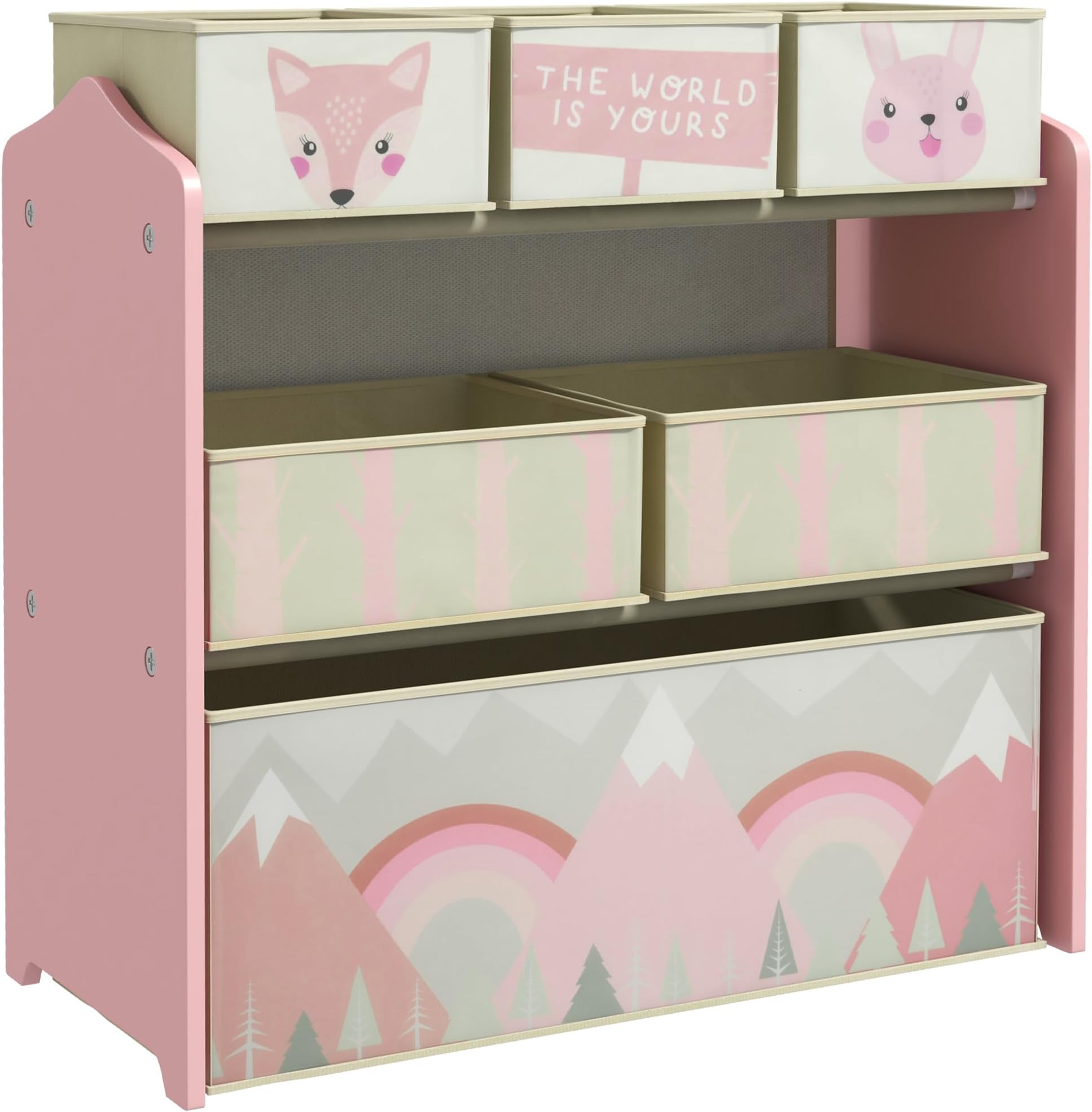 ZONEKIZ Kids Storage Unit, Childrens Toy Storage Organiser, with 6 ...