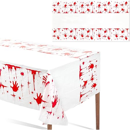 Amazon.com: Newwiee Halloween Bloody Handprints Table Cover Blood ...