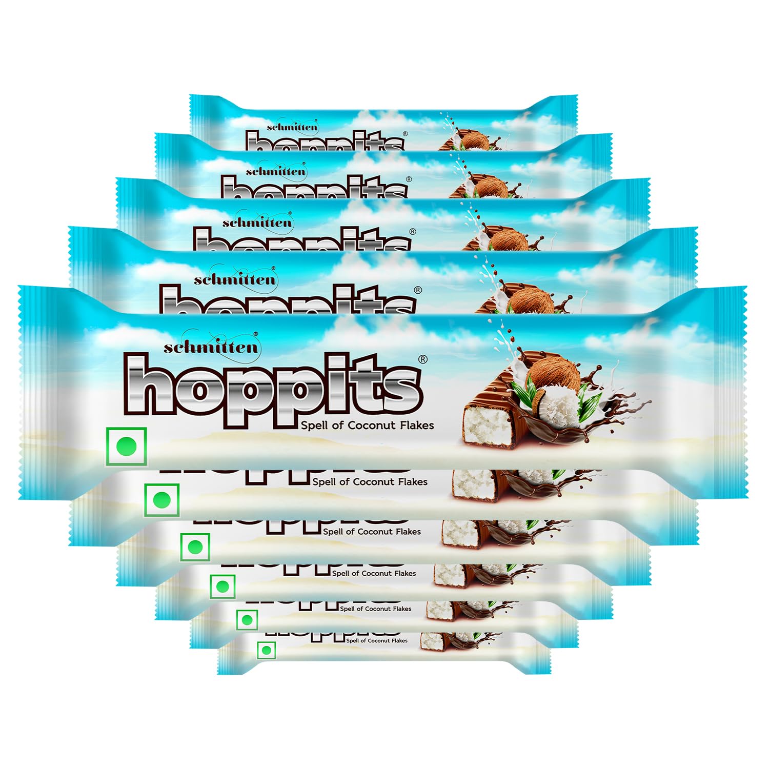 Schmitten Hoppits Coconut Filled Milk Chocolate Bar, 25g (Pack of 10 ...