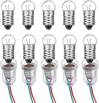 MECCANIXITY 1.5V/0.3A E10 Mini Light Bulbs, 1Set Miniature Screw Bulbs ...