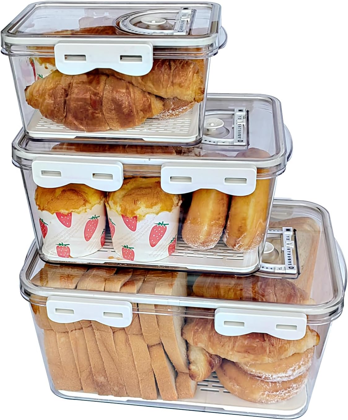 Amazon.com: Bread Box for Homemade Bread 3 PCS Set, Bread Storage ...
