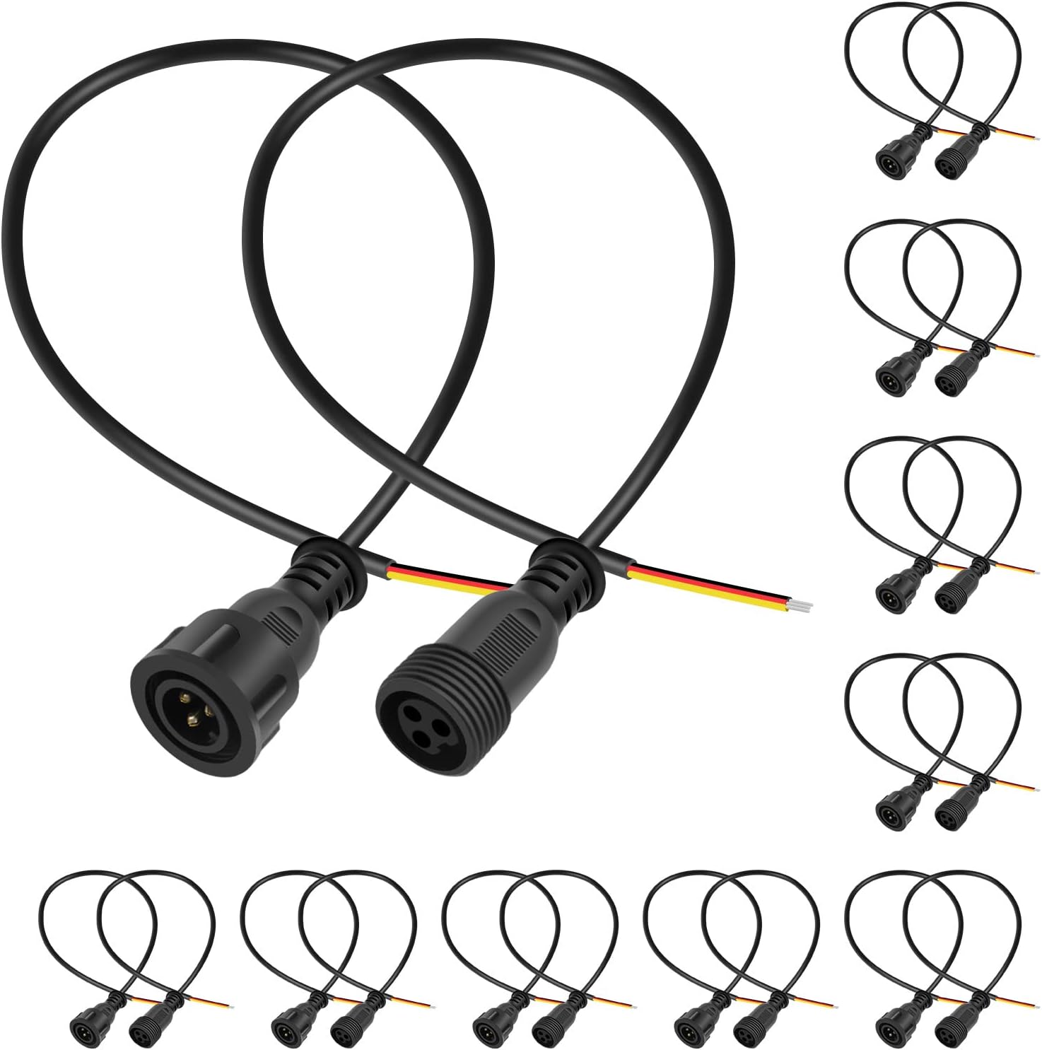 Etopkeji 10 Pairs 3 Pin Ray Wu Connector, 20 inch Length and 18AWG ...