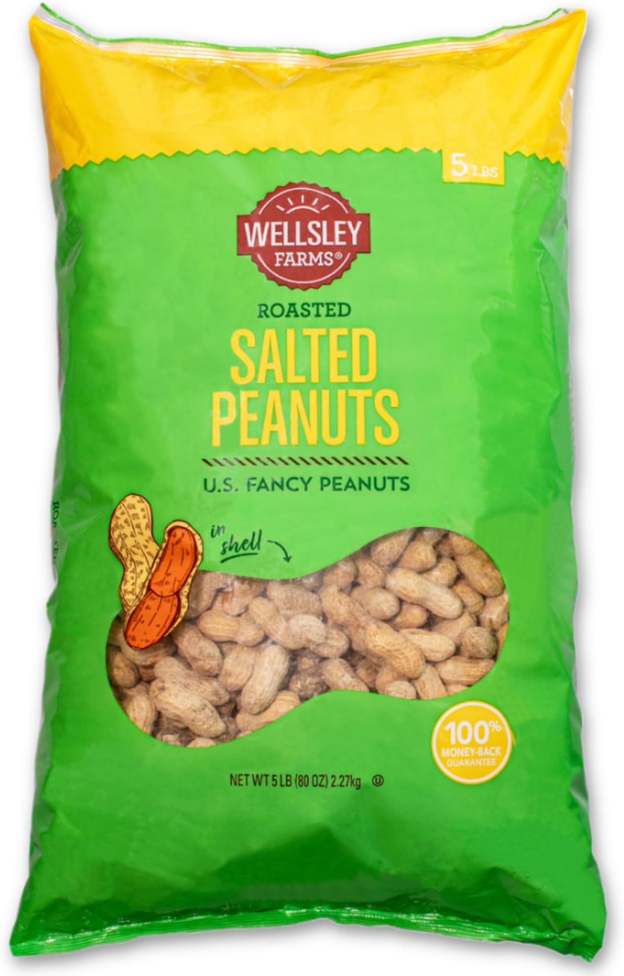 Amazon.com : Wellsley Farms Salted & Roasted In-Shell Peanuts, 80.0 ...