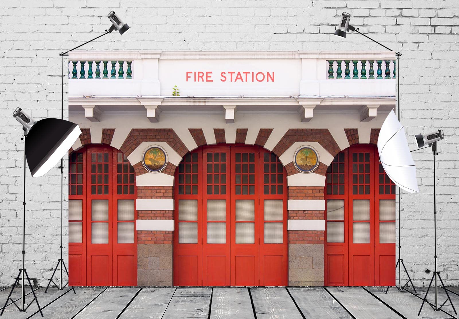 Fire Station Building Clipart Wall Mural A Fire Station PIXERS.UK