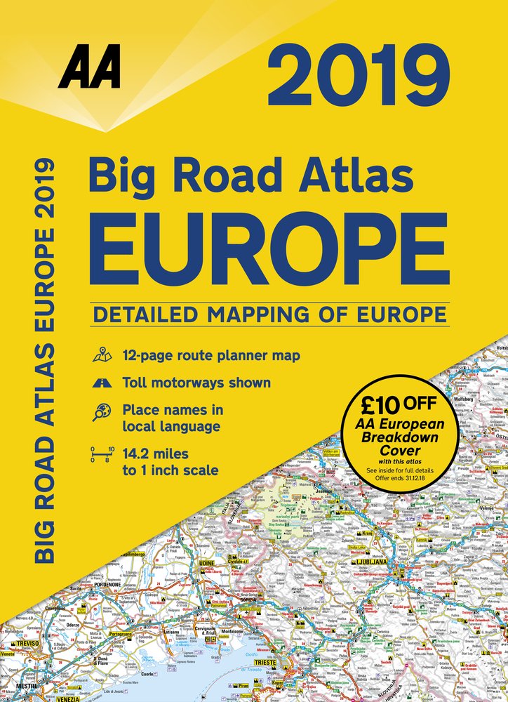 2019 Big Road Atlas Europe (Aa Atlases and Maps): AA Publishing ...