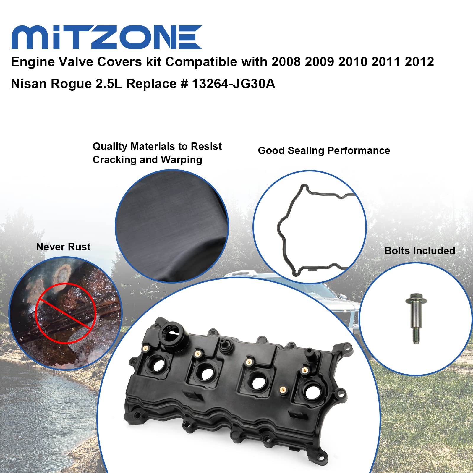 MITZONE Engine Valve Covers kit Compatible with 2008 2009 2010 2011 ...
