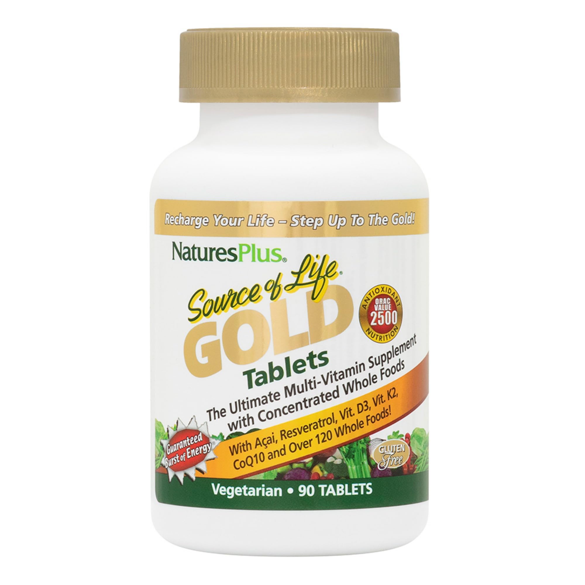 NaturesPlus Source of Life Gold Tablets - Plant Based Multivitamin and ...