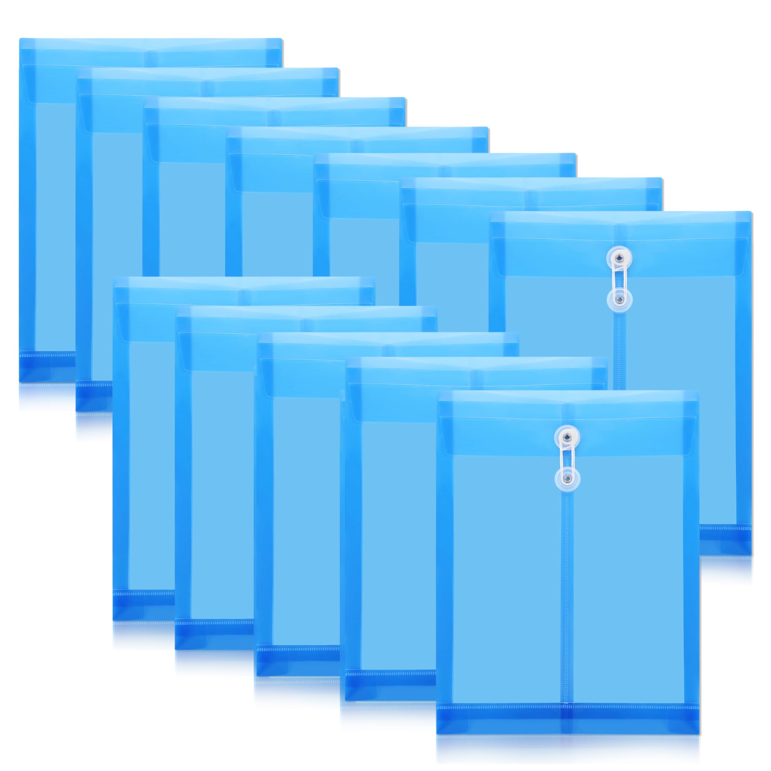 Amazon.com : 12 Pack Plastic Envelopes with Button & String Tie Closure ...