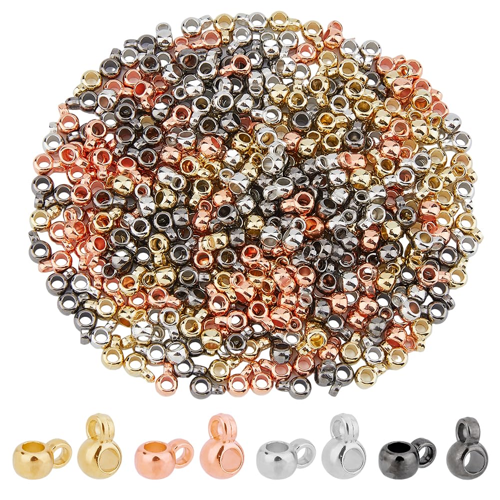 Amazon.com: DICOSMETIC 400Pcs Bail Bead 4 Colors Hanger Bead 6.5mm Wide ...