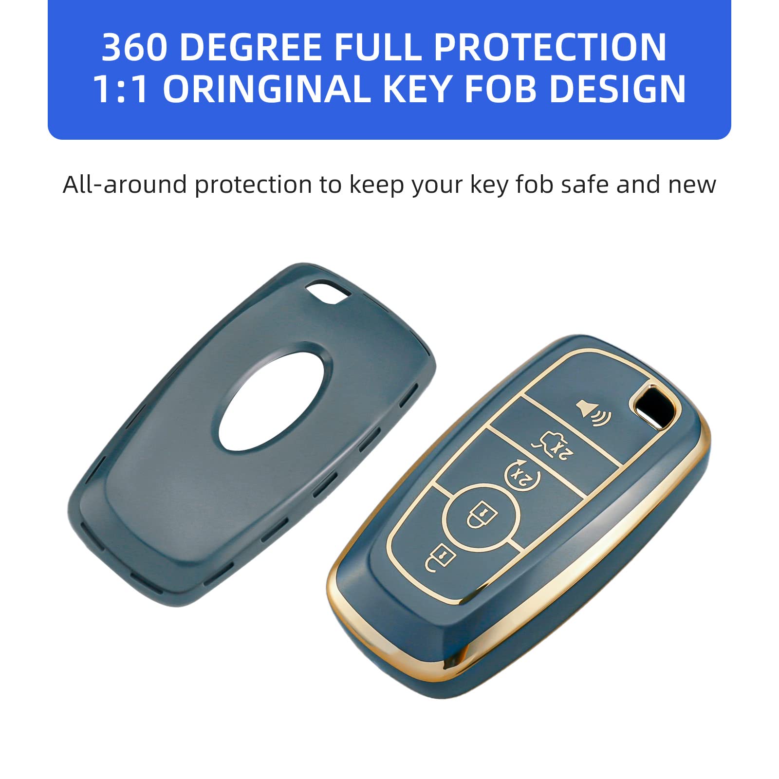 Snapklik.com : OFFCURVE Key Fob Cover For Ford, Premium TPU Key Case ...