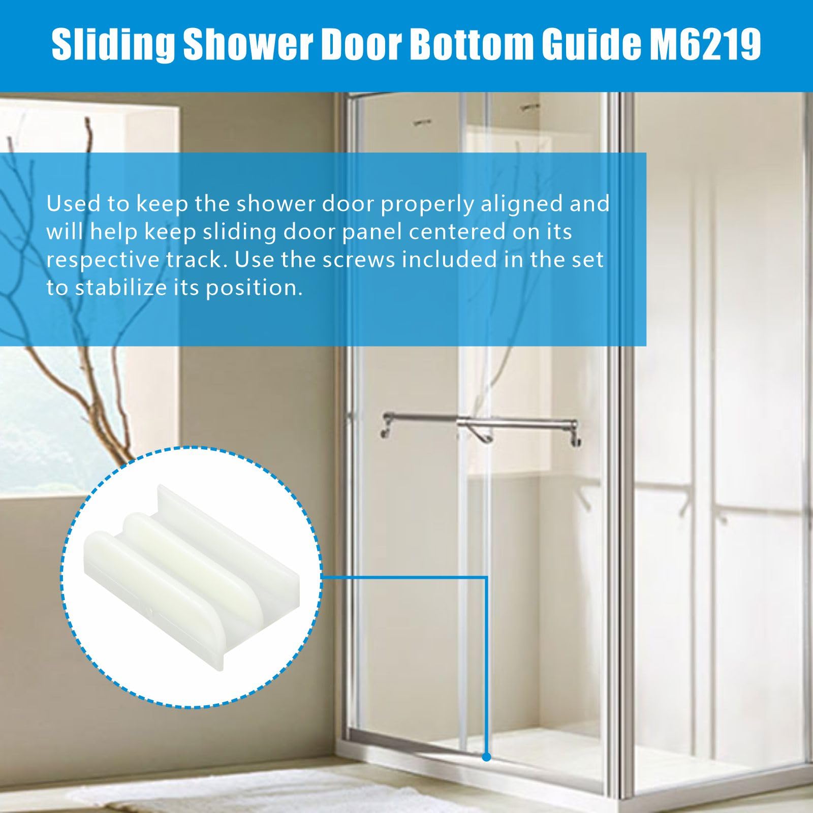 Sliding Door 2-Pack Sliding S - 1/2" Channel For Glass Door Tracks Shower Door Bottom Guide