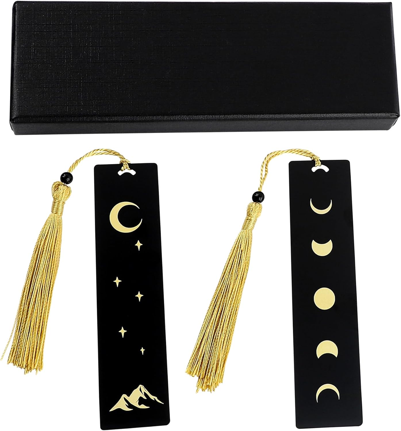 Amazon.com: Framendino, 2 Pack Metal Moon Bookmarks with Tassel Night ...