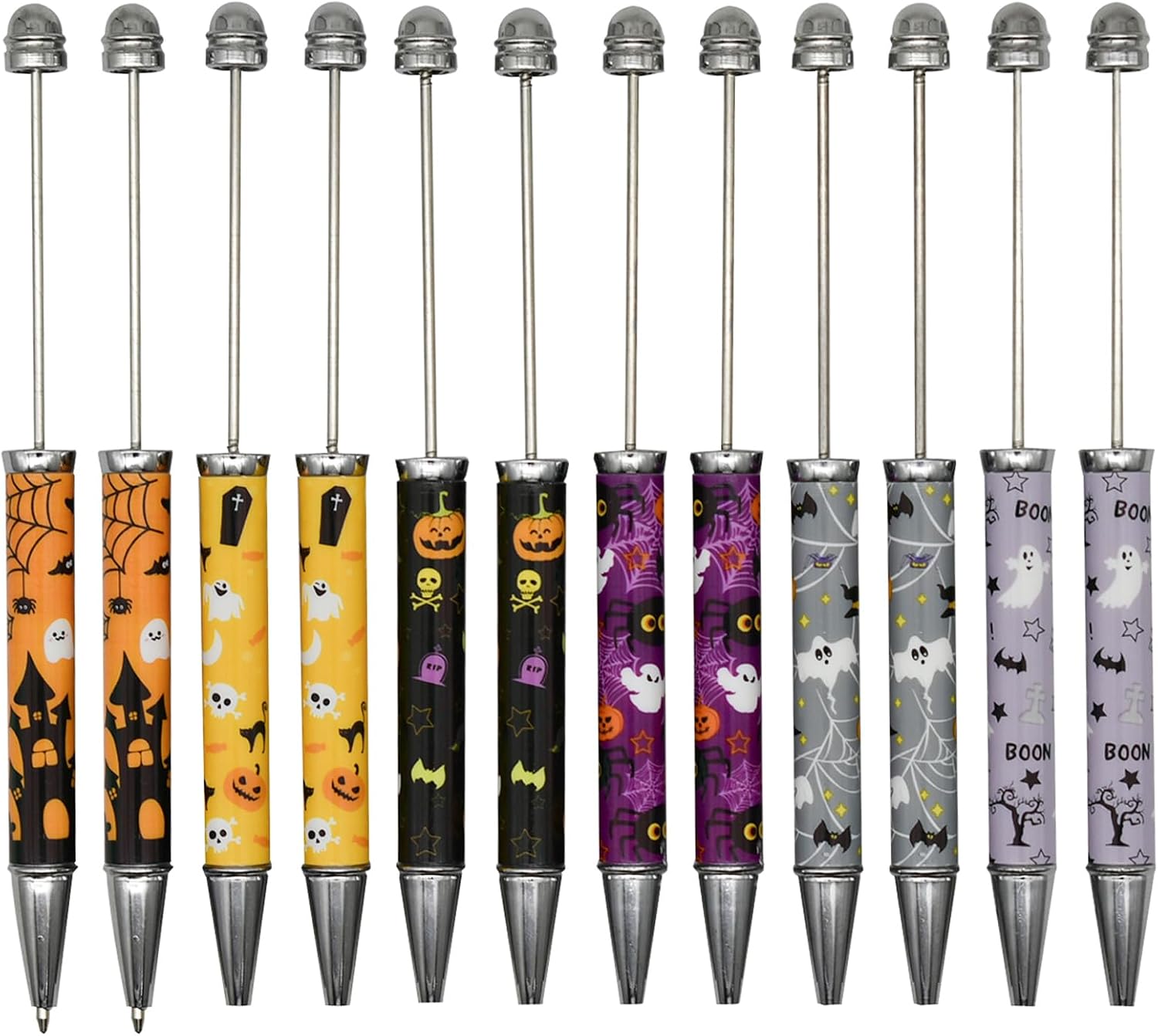 Maydahui 12 PCS Halloween Beadable Ballpoint Pens Retractable Bead Pen ...