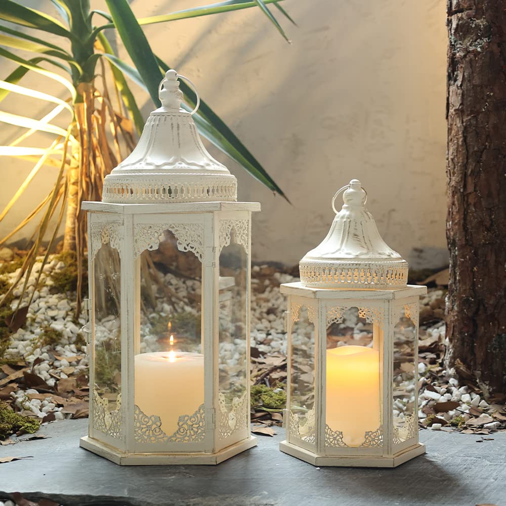 NEEDOMO 1 pcs. Outdoor Lantern, 21" Extra Large White Lanterns ...