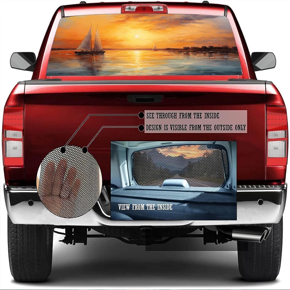 Amazon.com - Dream Golden Sunset Truck Rear Window Decals American ...