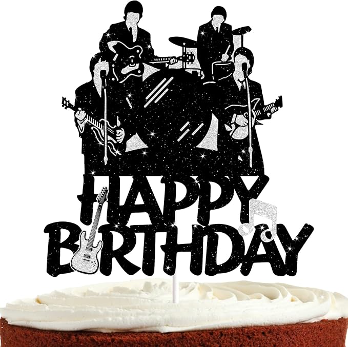 The Beetle Band Happy Birthday Cake Topper for Boys Girls Rap Rock Band ...