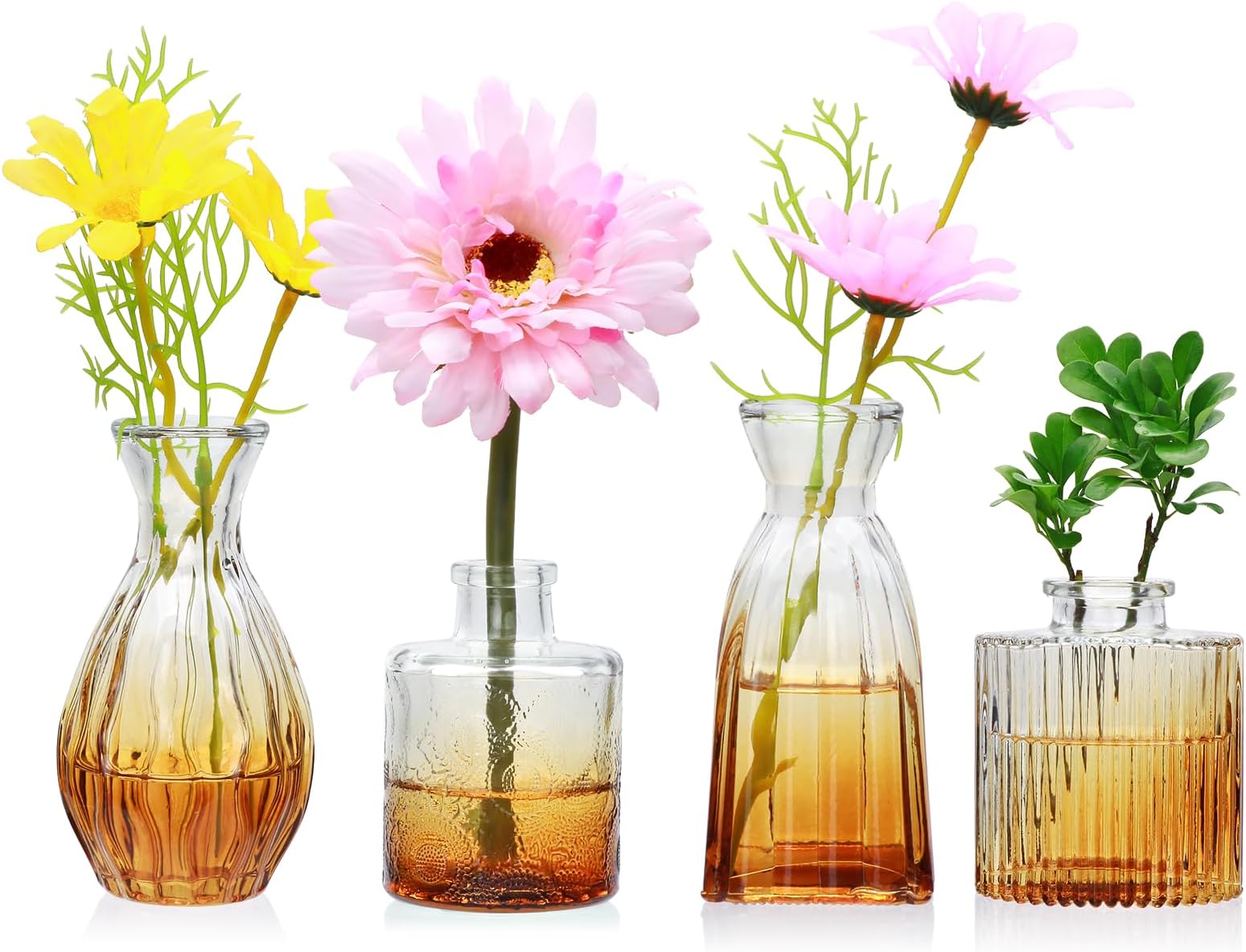 Amazon.com: Glasseam Glass Bud Vases for Centerpieces: Small Flower ...