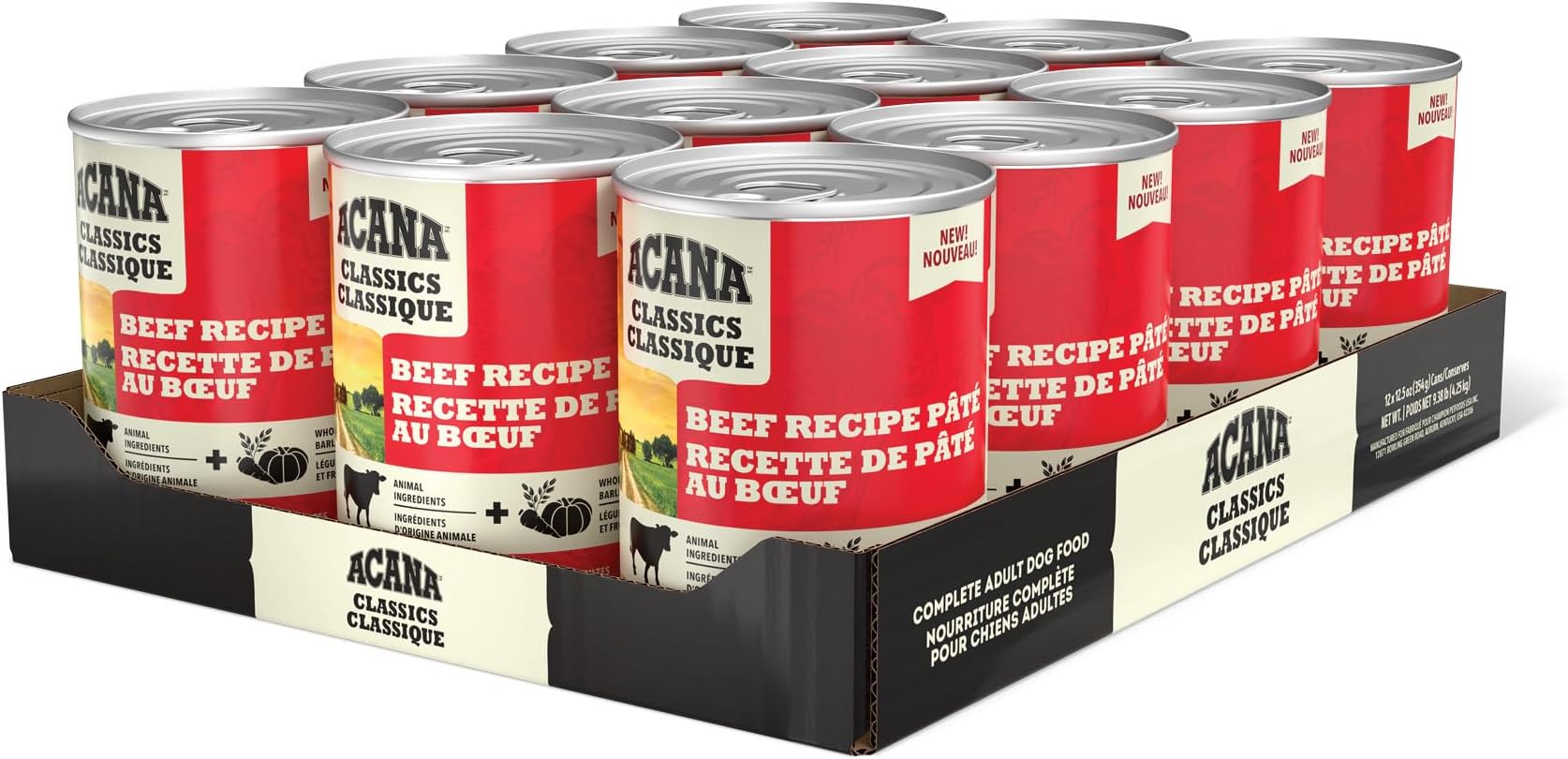 ACANA Classics Beef Recipe Pâté, Wet Dog Food, 12.5oz Cans (12 Count ...