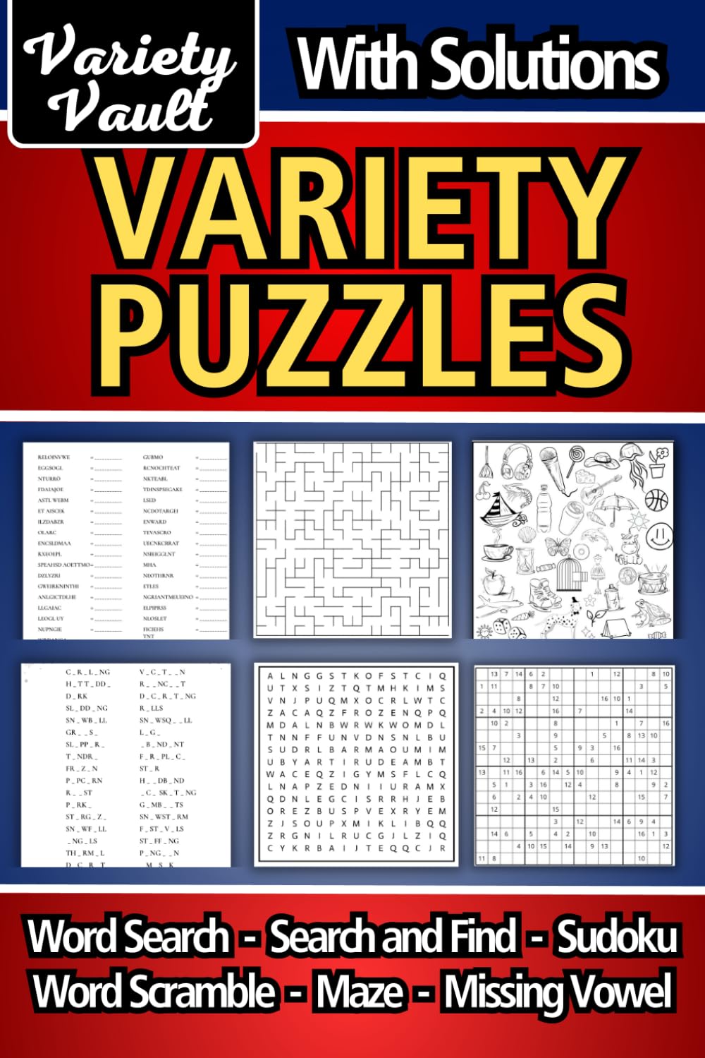 Variety Vault Puzzle Collection Six Ways to Exercise Your Brain: Word ...