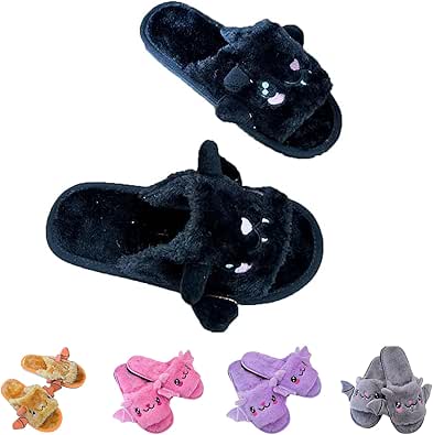 Amazon.com: Halloween Slippers, Bat Slippers, Indoor And Outdoor Plush ...