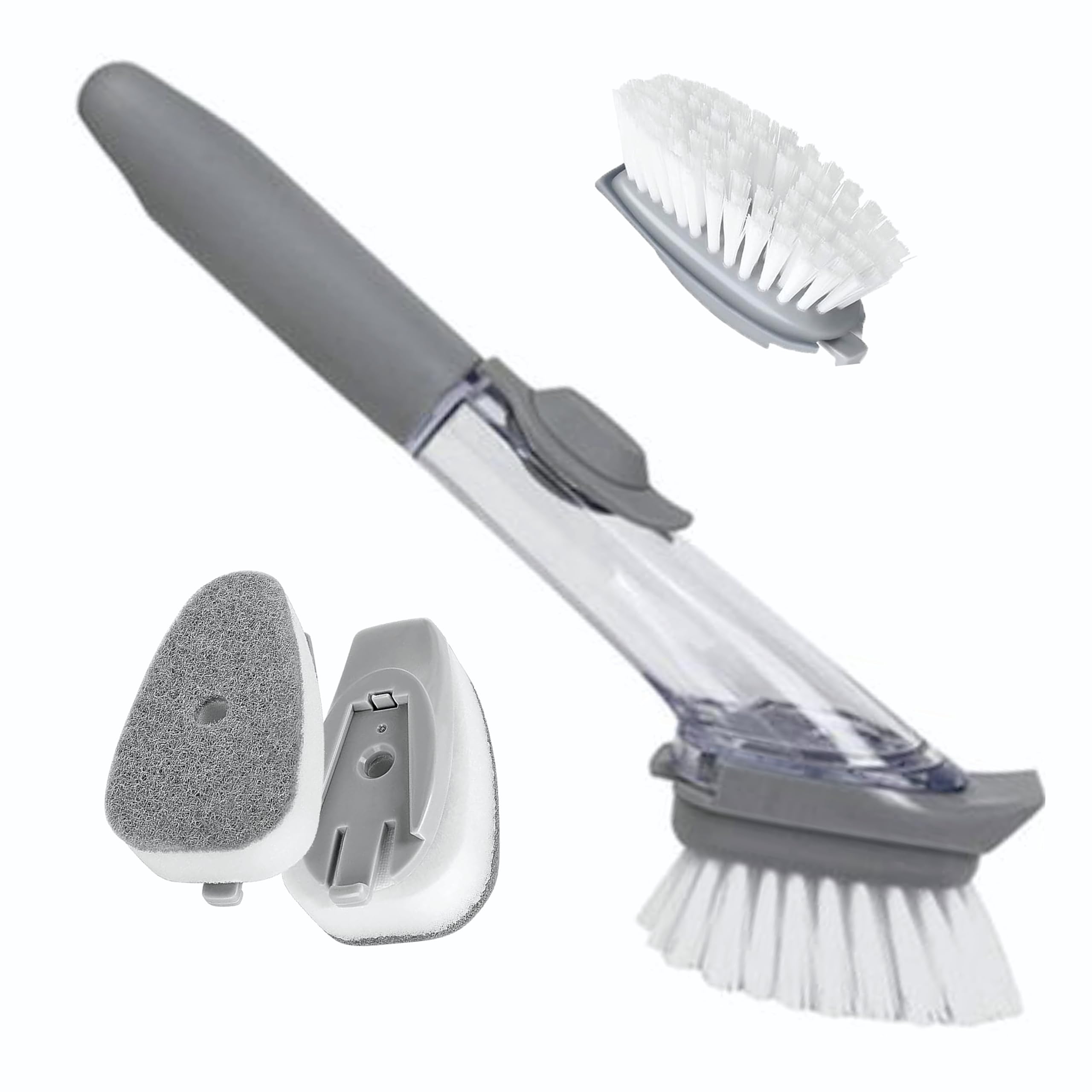 Amazon.com: Dish Washing Scrub Brush, Soap Dispenser Scrubbers, Dish ...