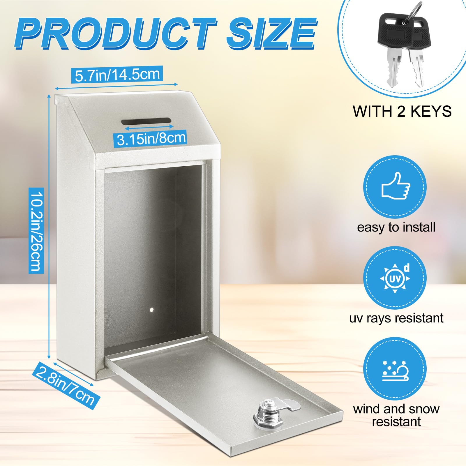 Snapklik.com : Yaocom Metal Money Donation Cash Box Collection Safe ...