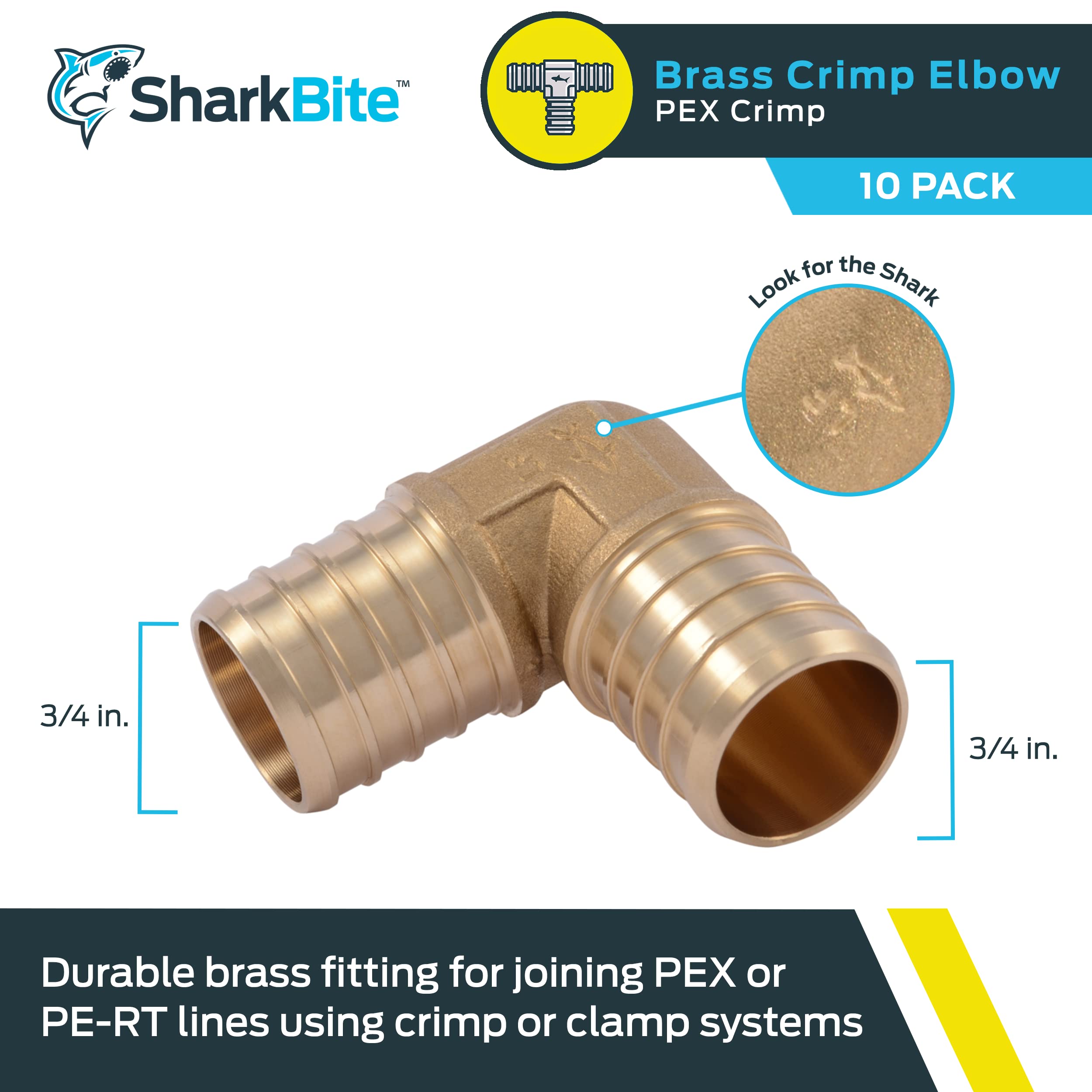 Snapklik.com : SharkBite 1 Inch Crimp 90 Degree Elbow