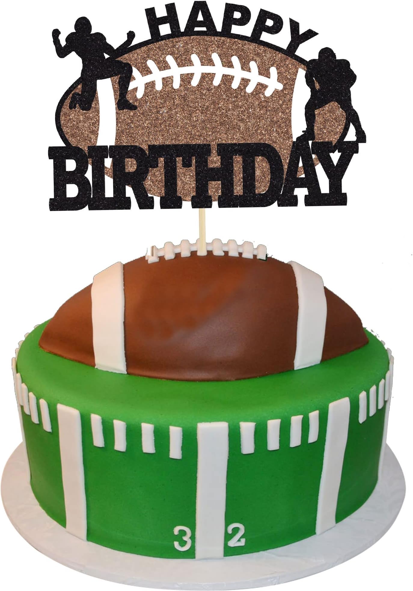 Amazon.com: Gyufise 1Pc Football Cake Topper Rugby Ball Happy Birthday ...