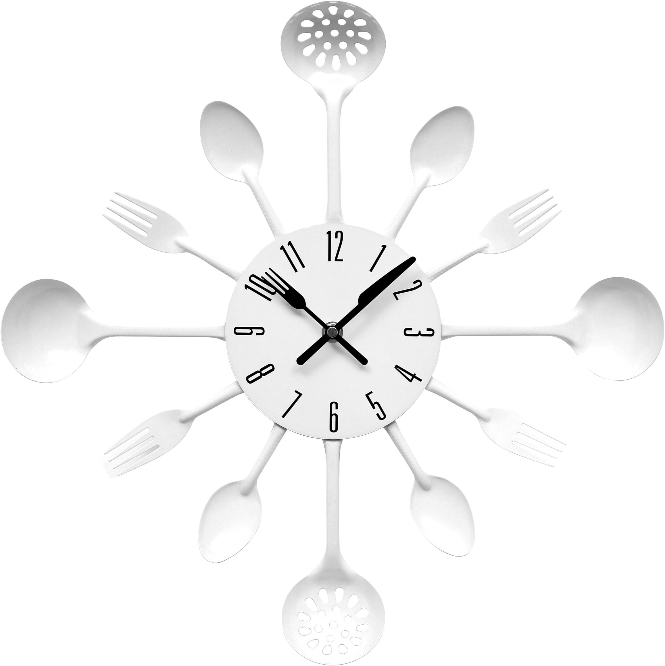 Premier Housewares Grey Wall Clock Kitchen Themed Kitchen Clocks Wall ...