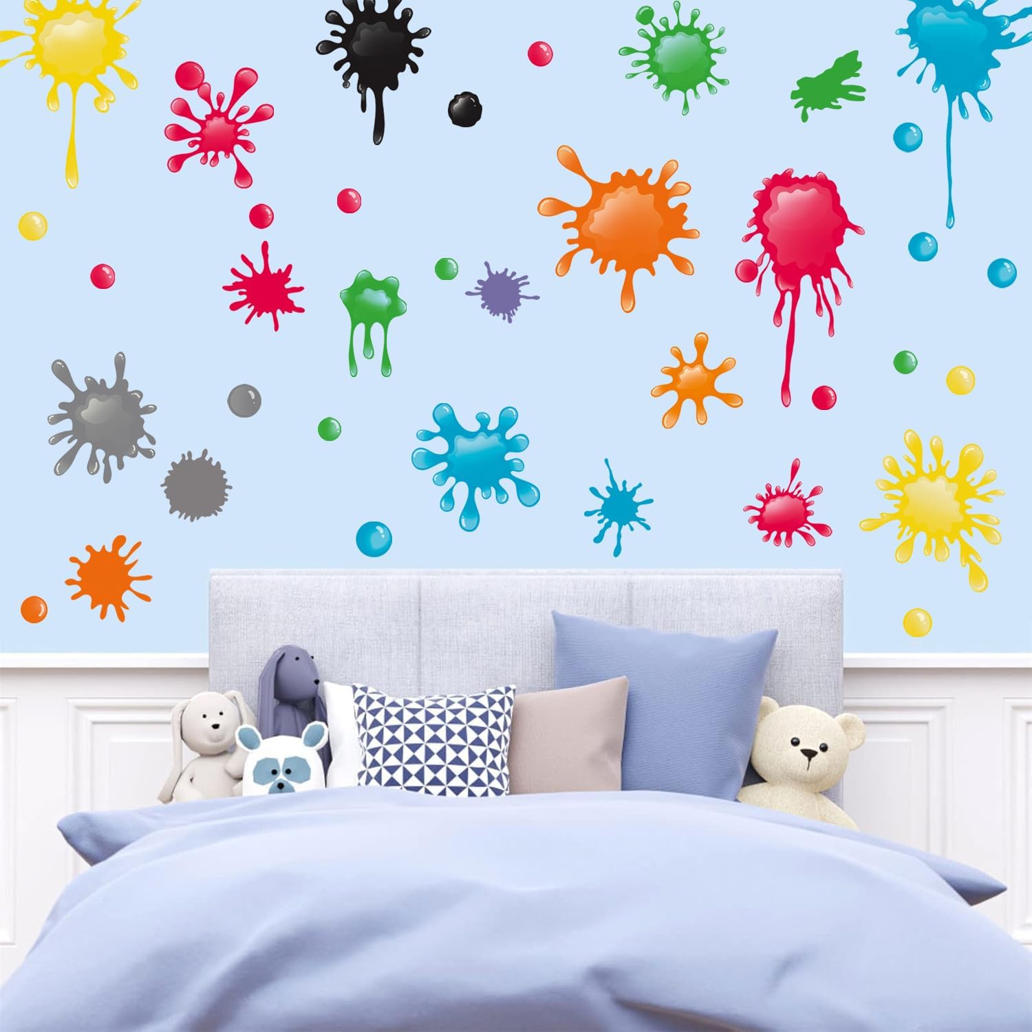 Amazon.com: Wall Decals Watercolor Paint Translucent PVC Wall Stickers ...