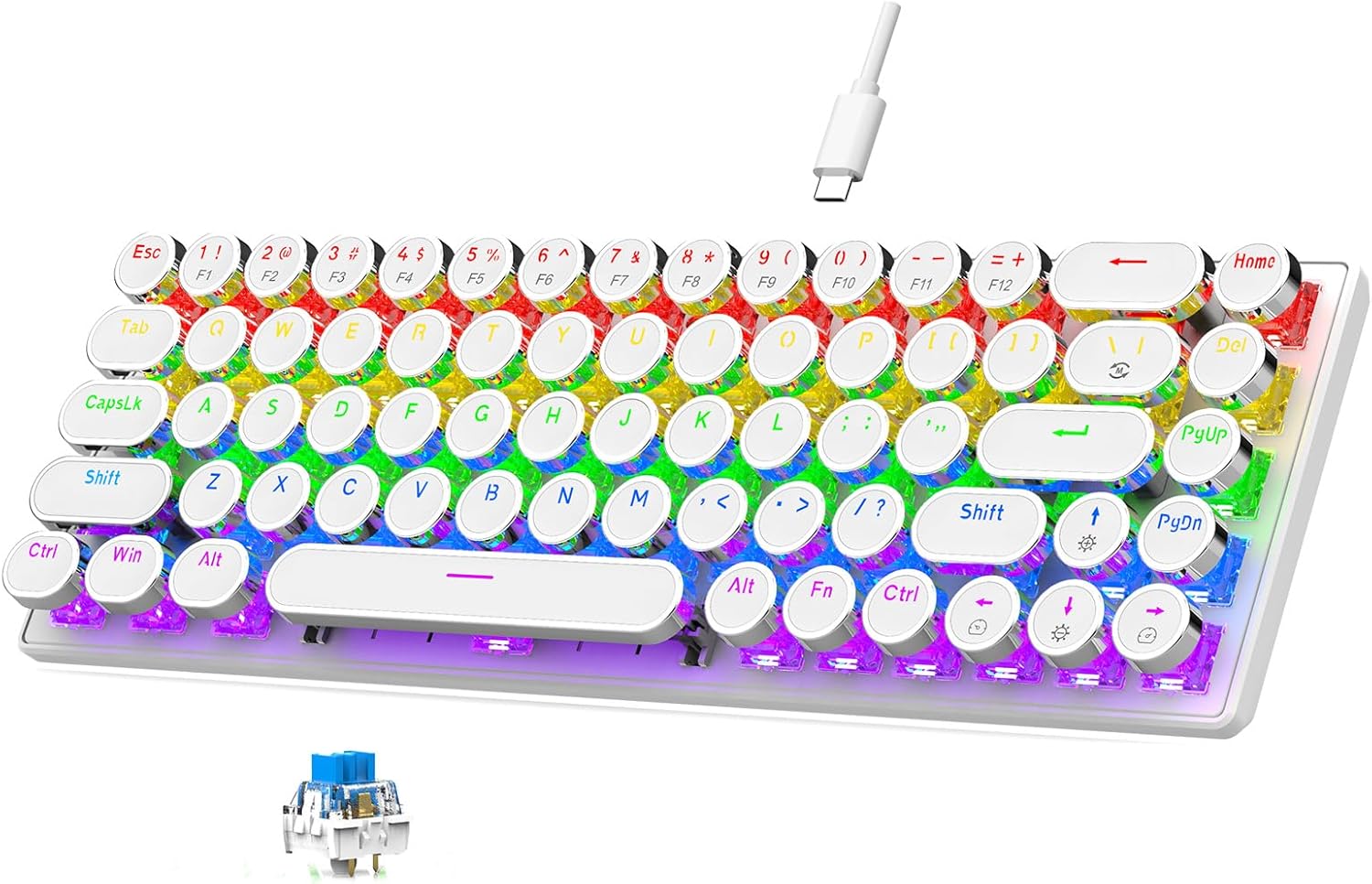 Amazon.com: Asixxsix Mechanical Gaming Keyboard Wired, 68 Key RGB ...