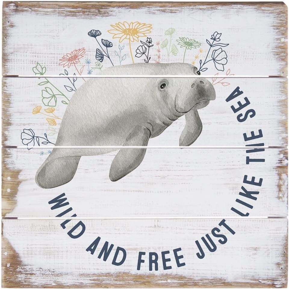 Amazon.com: Wooden Signs With Sayings Manatee wild and free just like ...