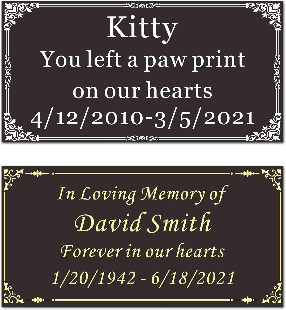 Amazon.com: Size: 2" H x 4" W, Custom Elegant Metal Engraved Plate ...