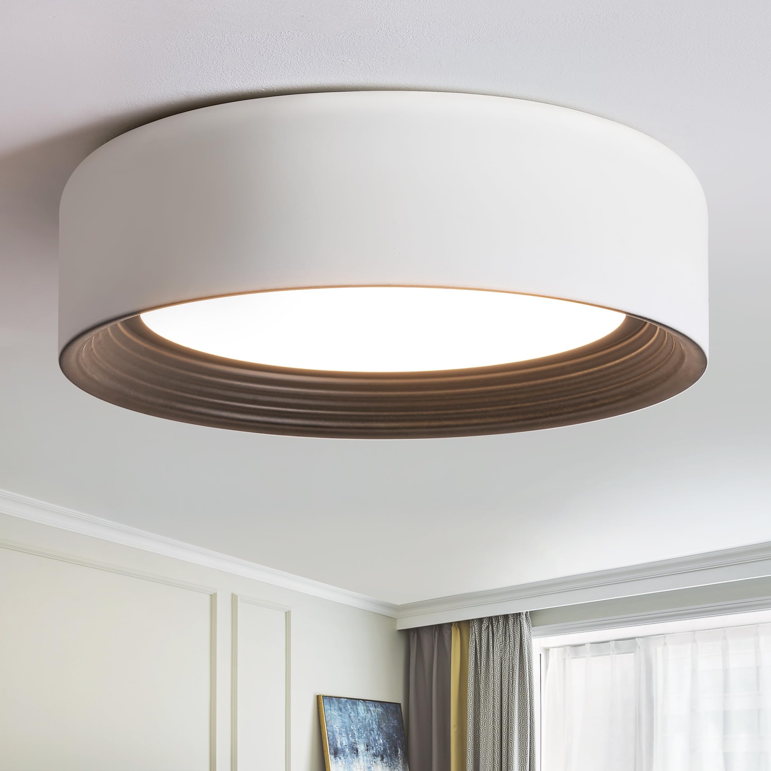 CATA-MEDICA Modern White Flush Mount Ceiling Light Fixture, Minimalist ...