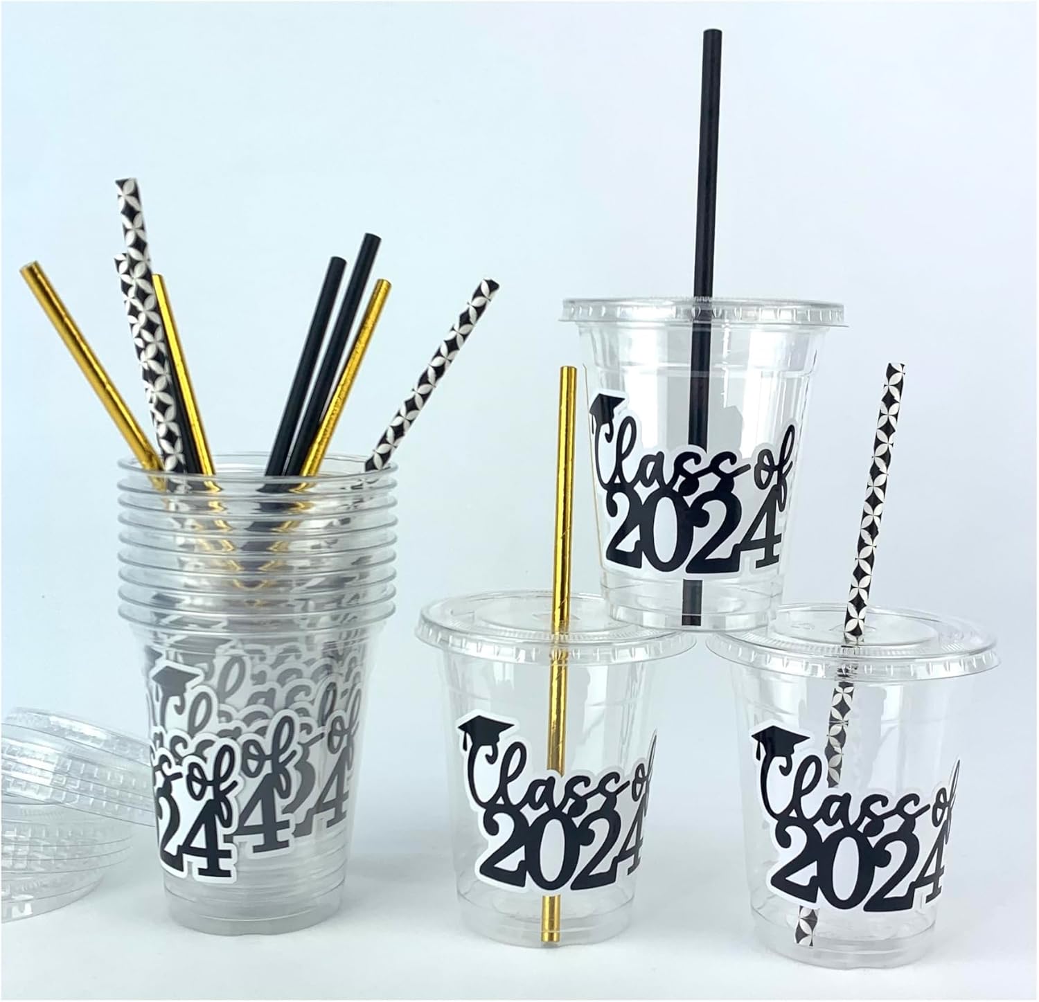 Amazon.com: Class of 2024 Graduation Party Cups, Disposable Plastic ...
