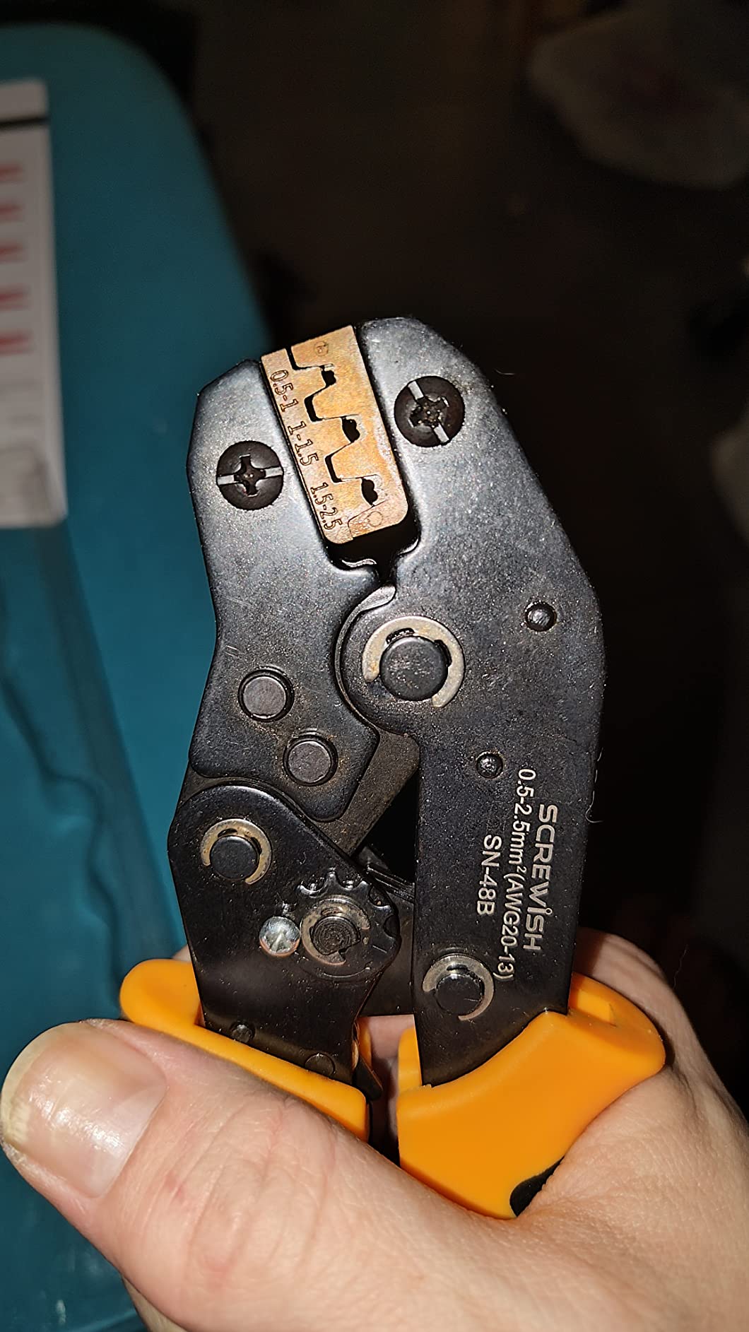 Screwish SN-02C Ratcheting Crimping Tool for Insulated Terminals AWG 24 ...