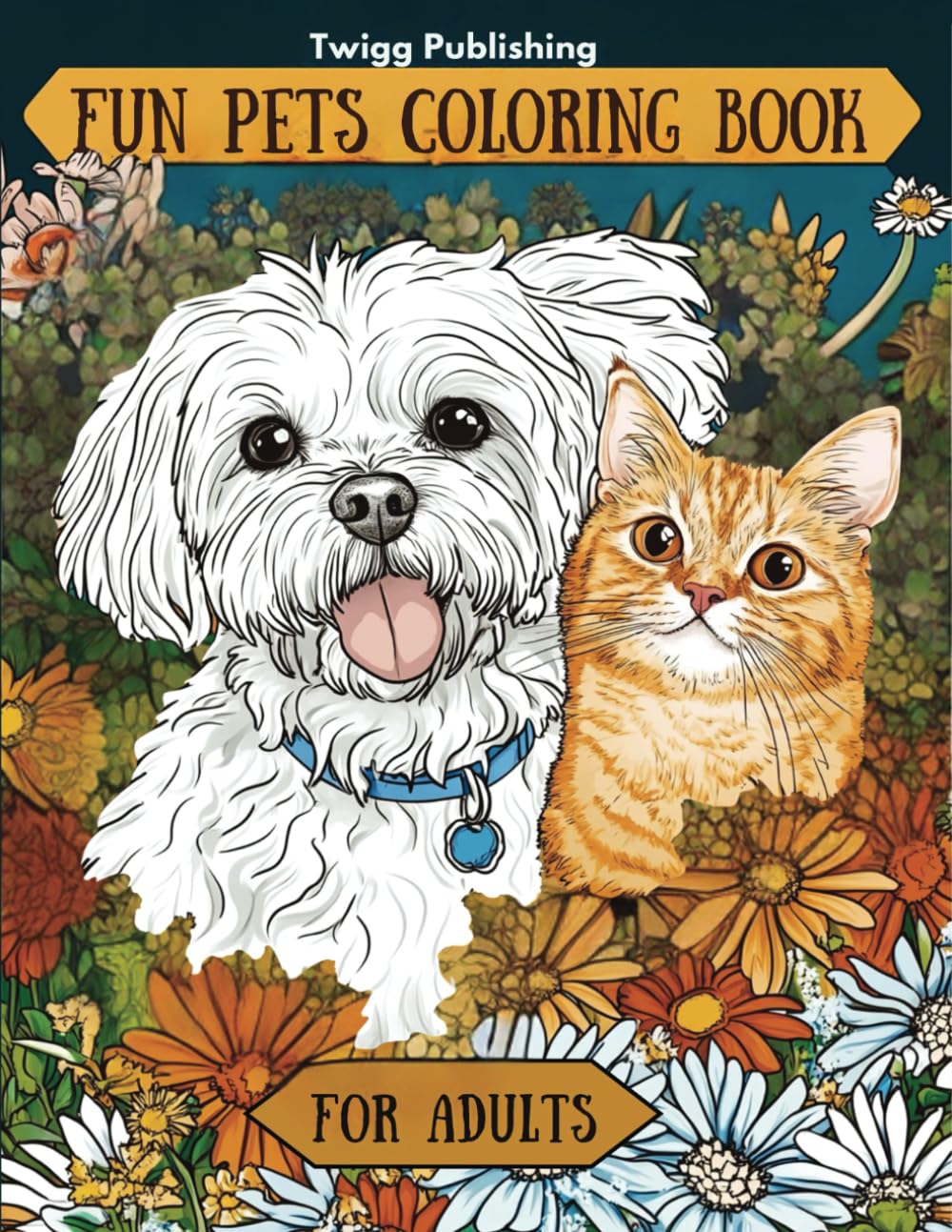 Amazon.com: Fun Pets Coloring Book for Adults: Relax with Cats, Dogs ...