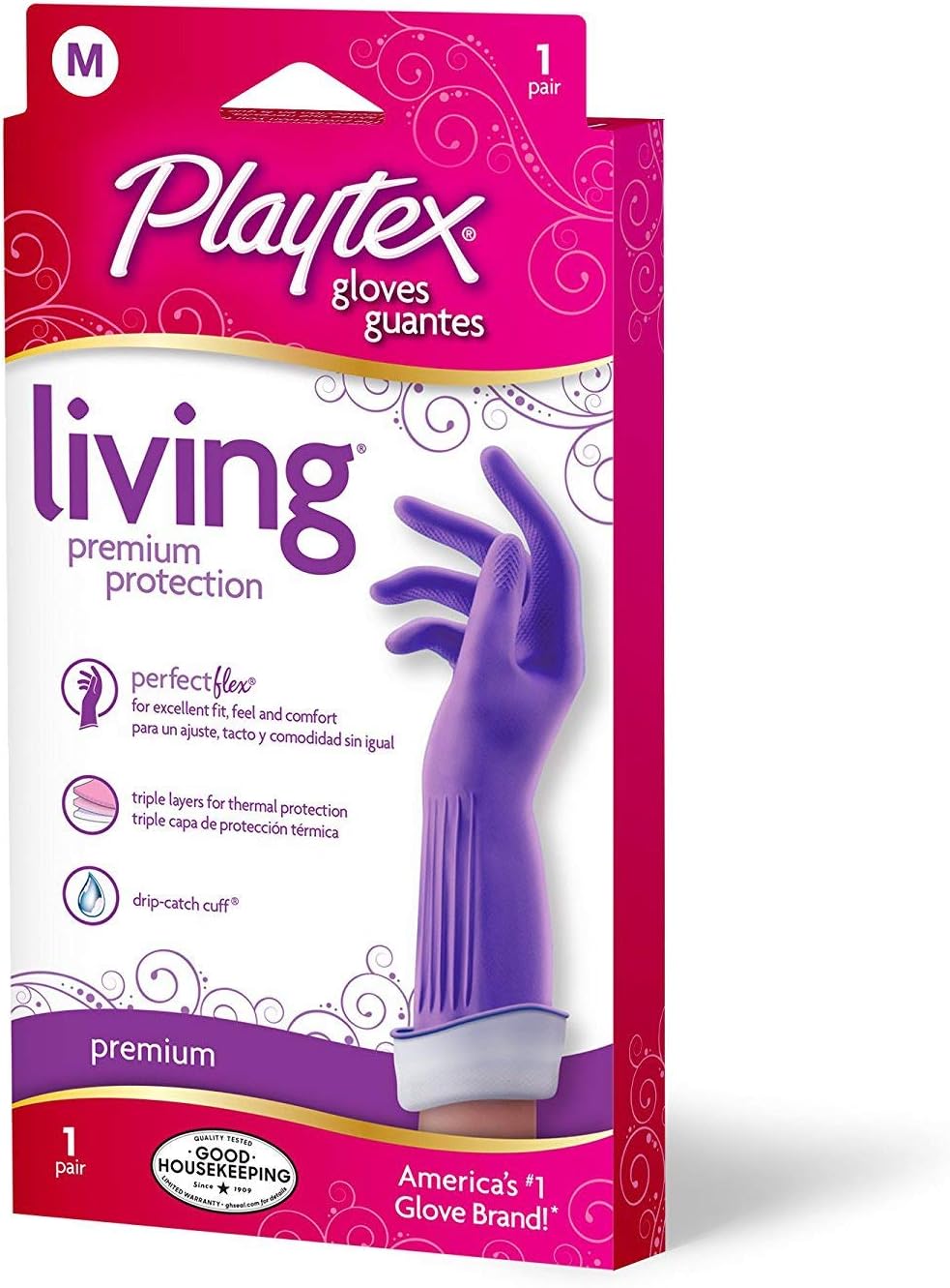 Amazon.com: Playtex Handsaver Reusable Rubber Gloves (Medium, Pack - 1 ...